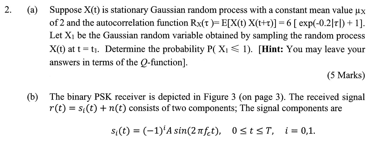 (a) Suppose X(t) is stationary Gaussian random | Chegg.com