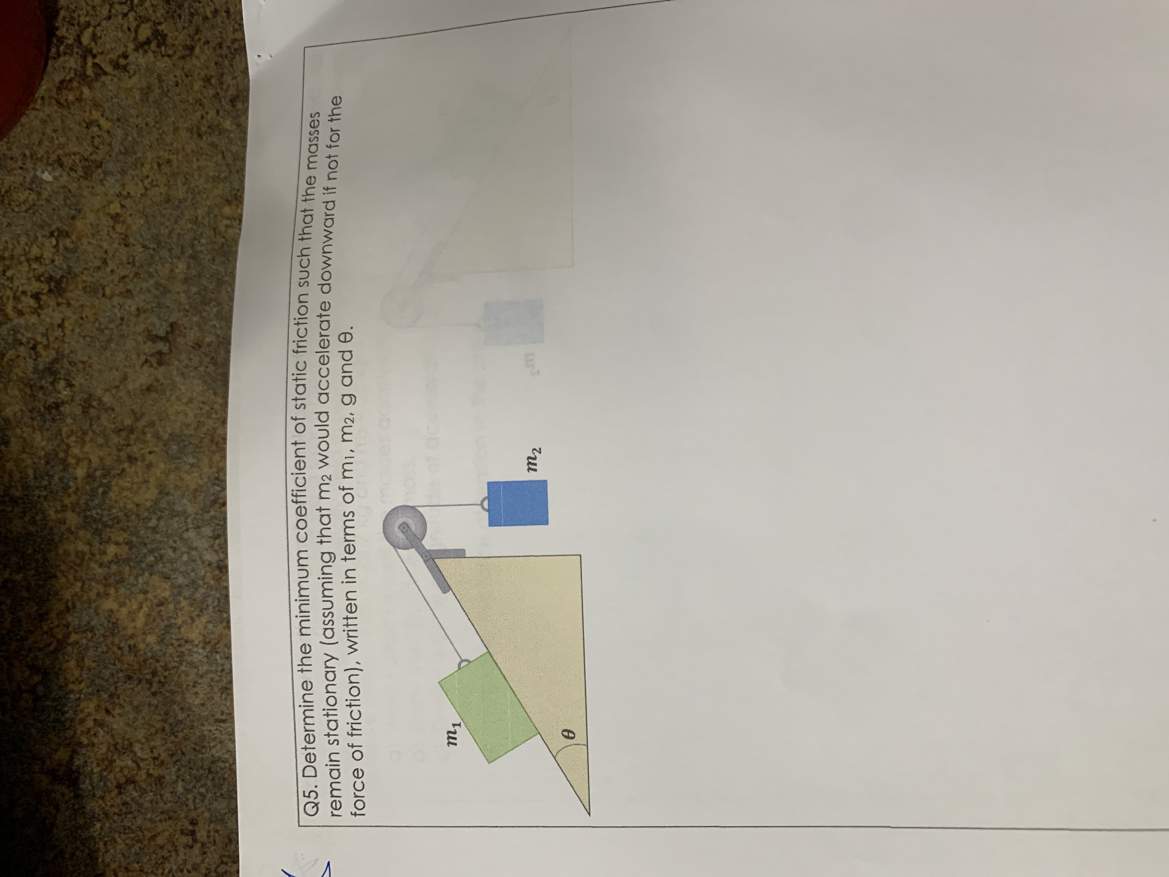 Solved Q5. Determine the minimum coefficient of static | Chegg.com