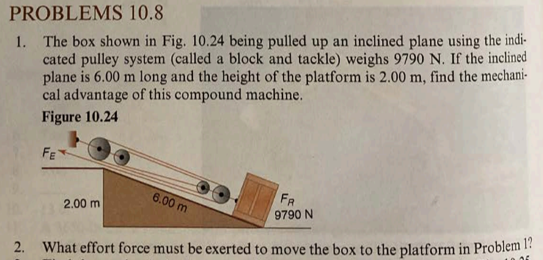 Solved PROBLEMS 10.8 1. The box shown in Fig. 10.24 being | Chegg.com