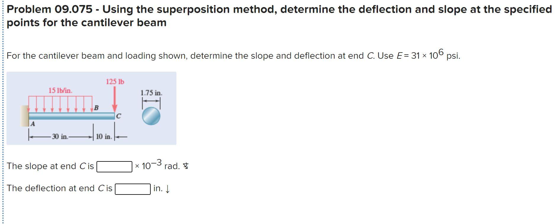 Solved Problem 09.075 - Using the superposition method, | Chegg.com