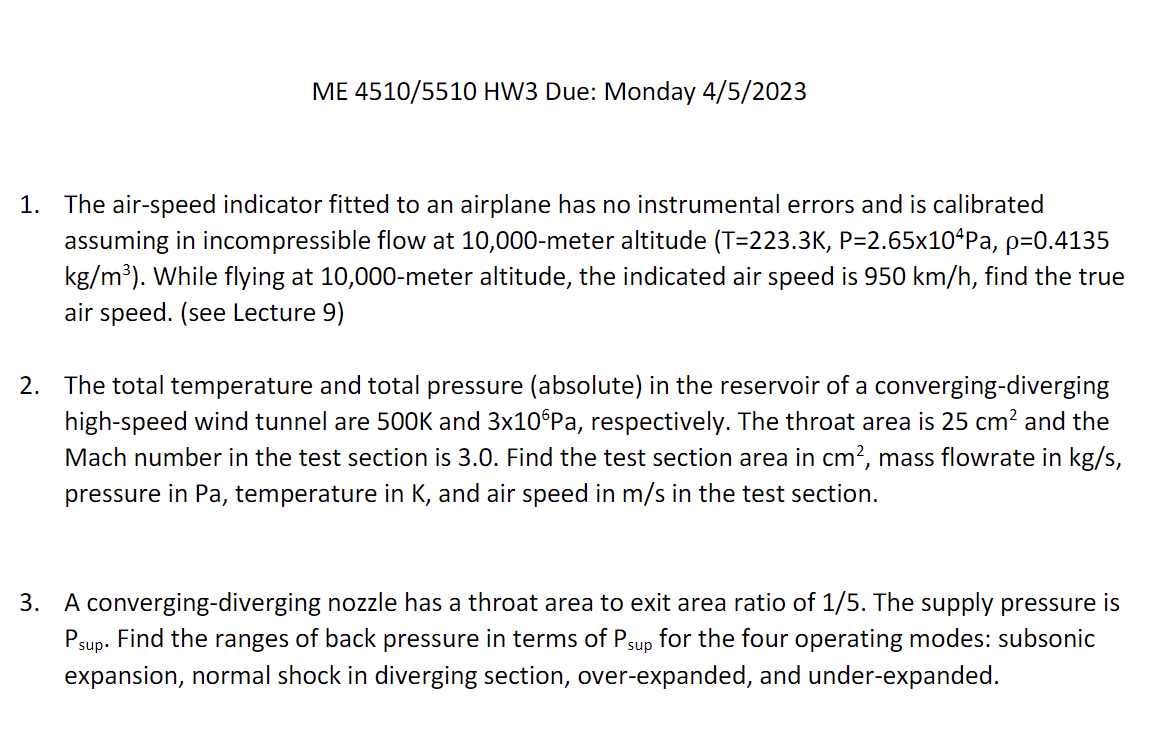 Solved ME 4510/5510 HW3 Due: Monday 4/5/2023 1. The | Chegg.com