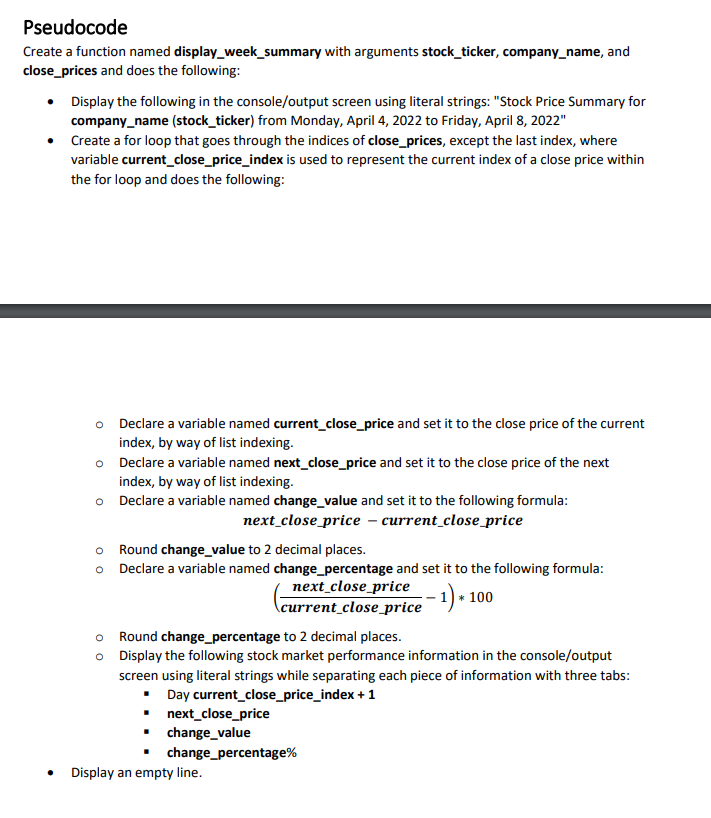 Solved Pseudocode Create a function named | Chegg.com