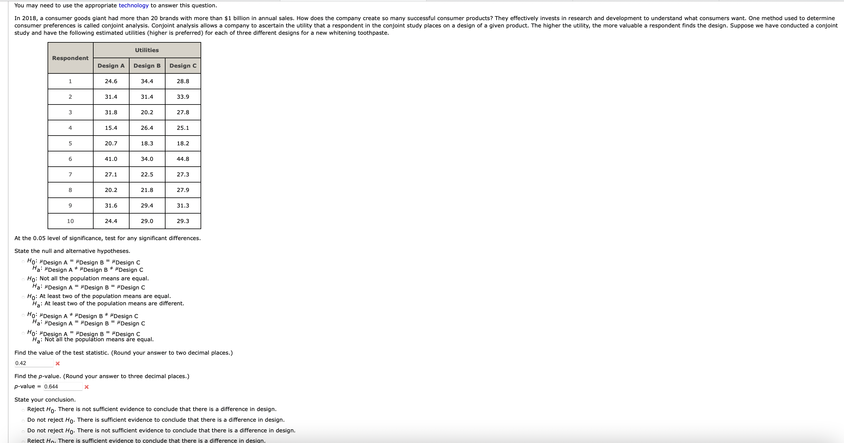 Solved study and have the following estimated utilities | Chegg.com