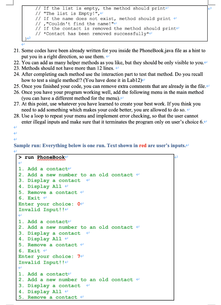Solved 18. Now you get to write your own PhoneBook.java | Chegg.com
