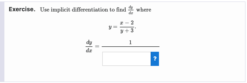 Solved Exercise. Use implicit differentiation to find out in | Chegg.com