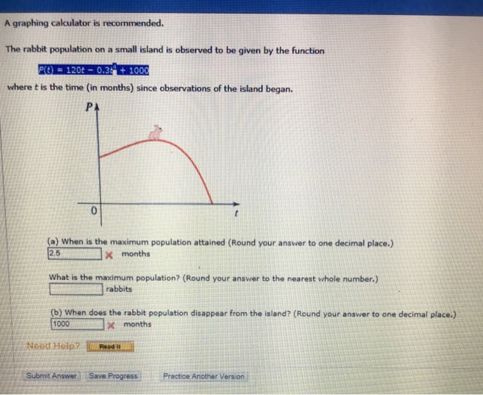 Solved A graphing calculator is recommended. The rabbit | Chegg.com