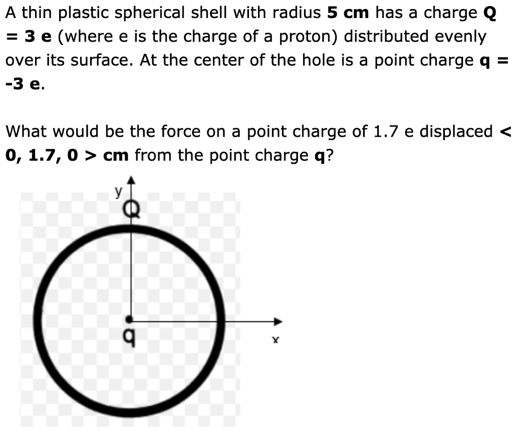 Solved A thin plastic spherical shell with radius 5 cm has a | Chegg.com