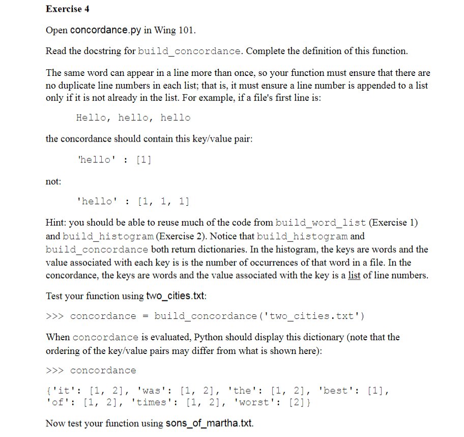 Solved In word_histogram.py, read the docstring for function | Chegg.com