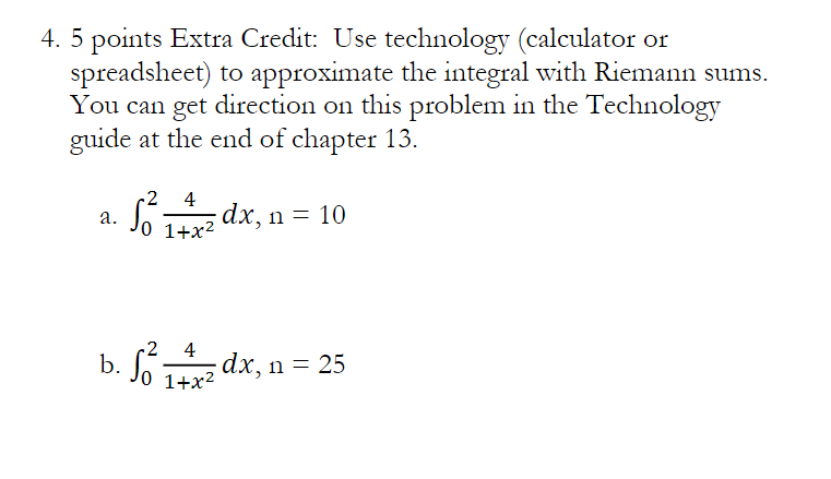 Solved 5 ﻿points Extra Credit: Use technology (calculator | Chegg.com