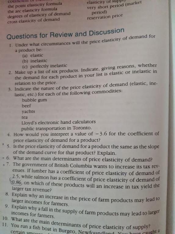 Solved the point elasticity formula the arc elasticity | Chegg.com