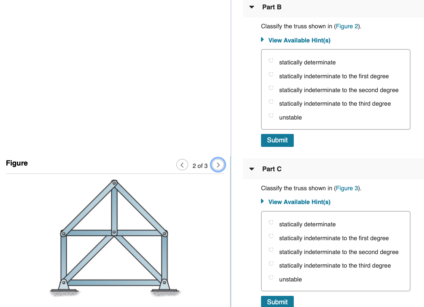 Solved Consider the trusses shown in (Figure 1), (Figure 2), | Chegg.com
