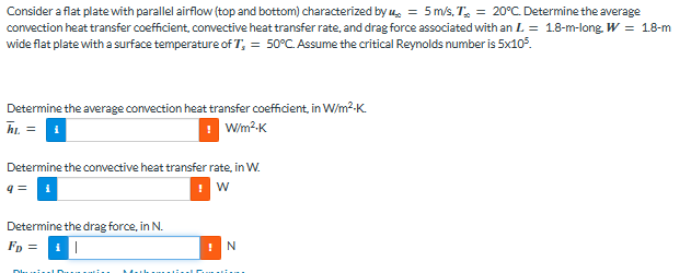 [Solved]: Consider a flat plate with parallel airflow (top