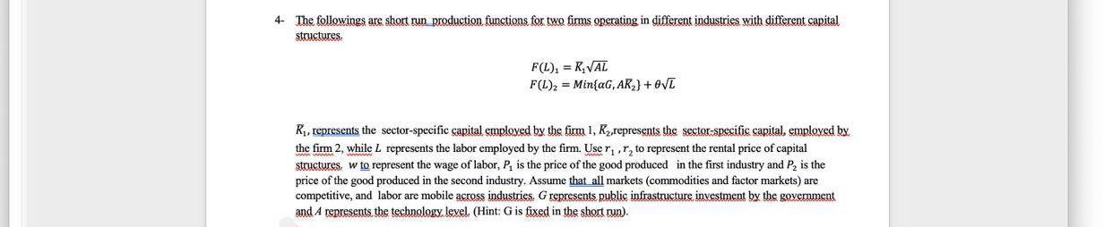 Solved 4- The followings are short run production functions | Chegg.com