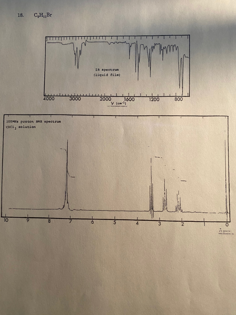 Solved Determine the structure of c9h11br using the IR and | Chegg.com