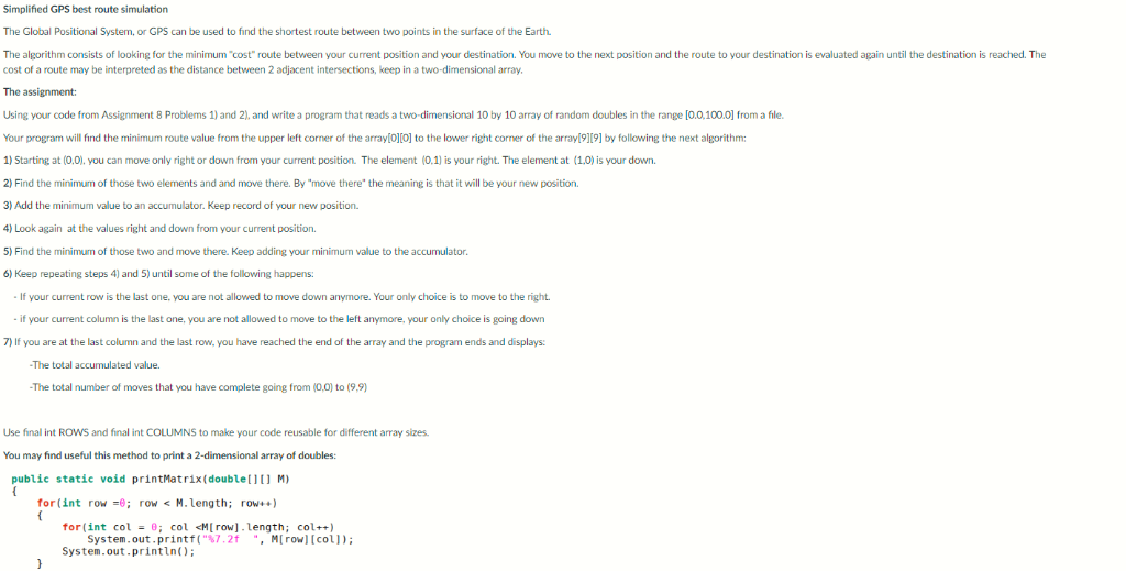 Simplified GPS best route simulation The Global | Chegg.com