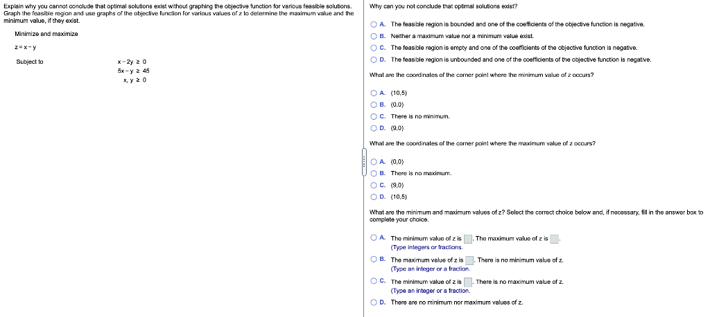 Solved Why can you not conclude that optimal solutions | Chegg.com