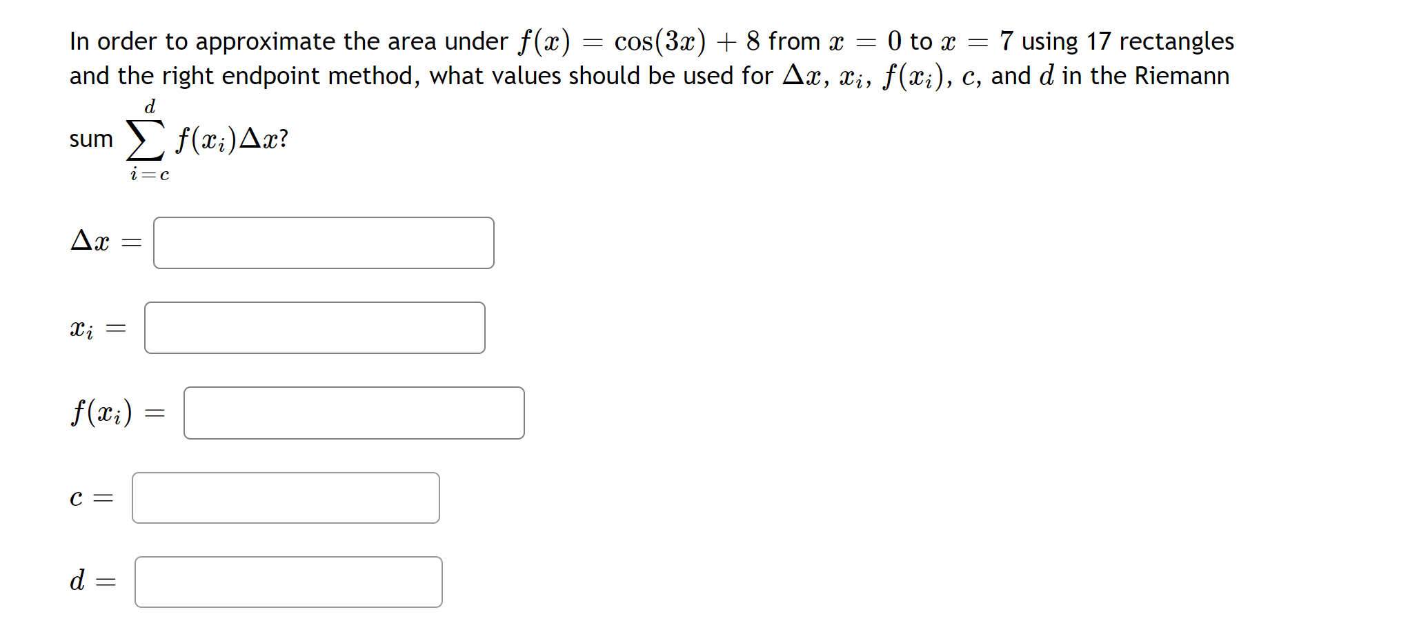 Solved In order to approximate the area under f(x) = cos(3x) | Chegg.com