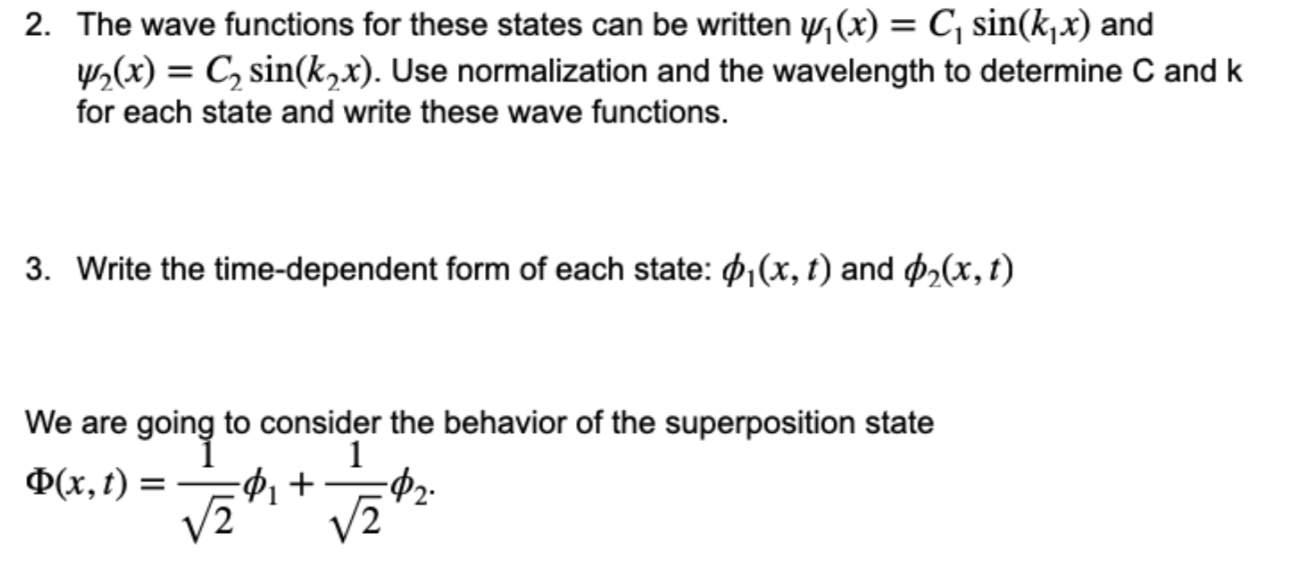 Solved 2. The wave functions for these states can be written | Chegg.com