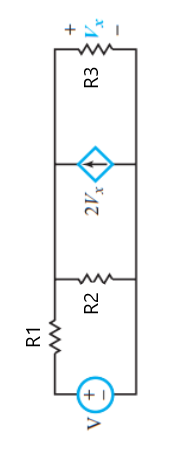 Solved Determine the dependent voltage Vx where V=4, R1=6, | Chegg.com