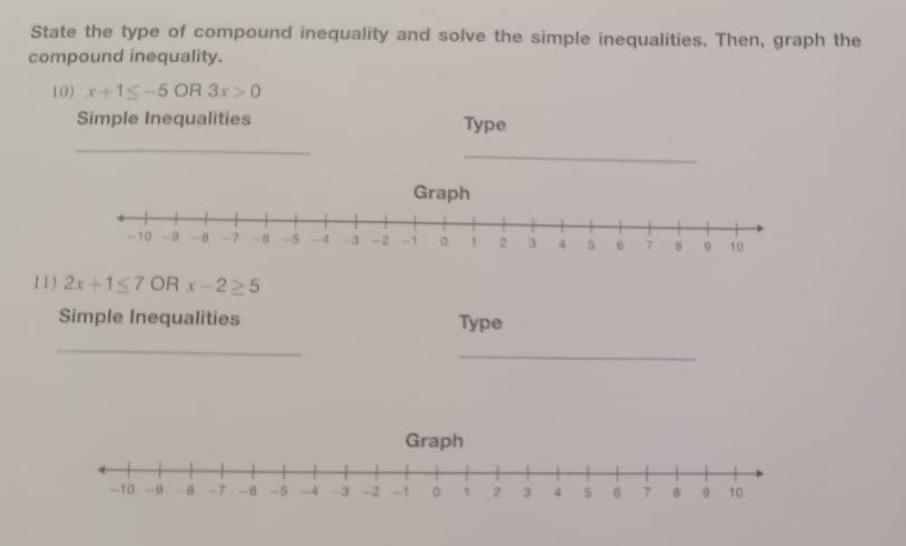 Solved State the type of compound inequality and solve the | Chegg.com