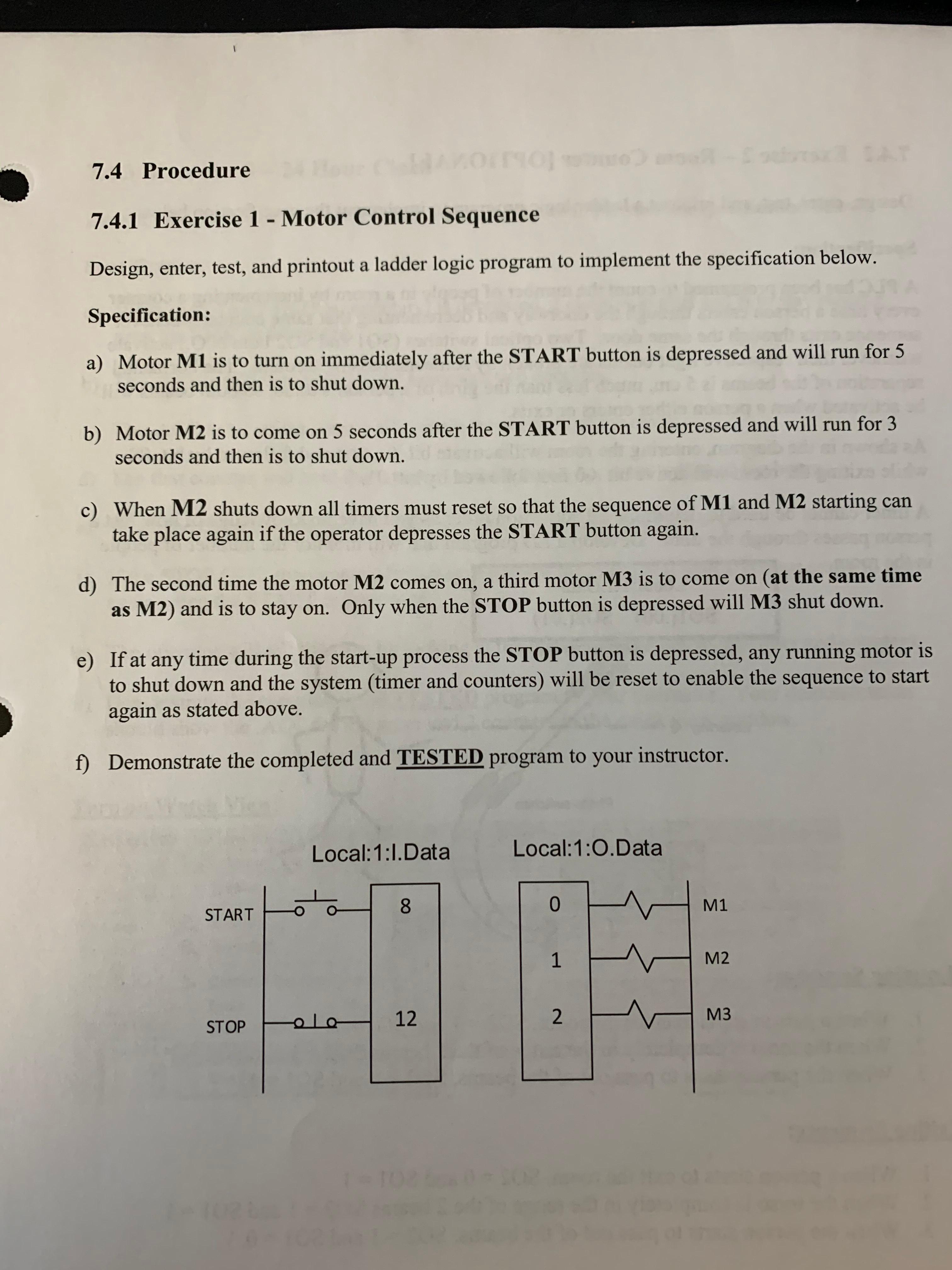 Solved using RS logix to create two ladder diagram | Chegg.com
