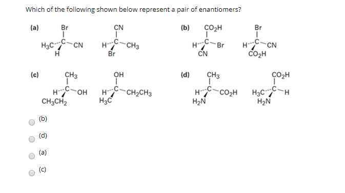 Solved Which of the following shown below represent a pair | Chegg.com