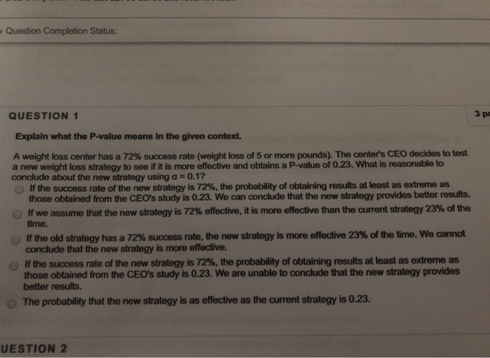 Solved Question Completion Status: QUESTION 1 3 p Explain | Chegg.com