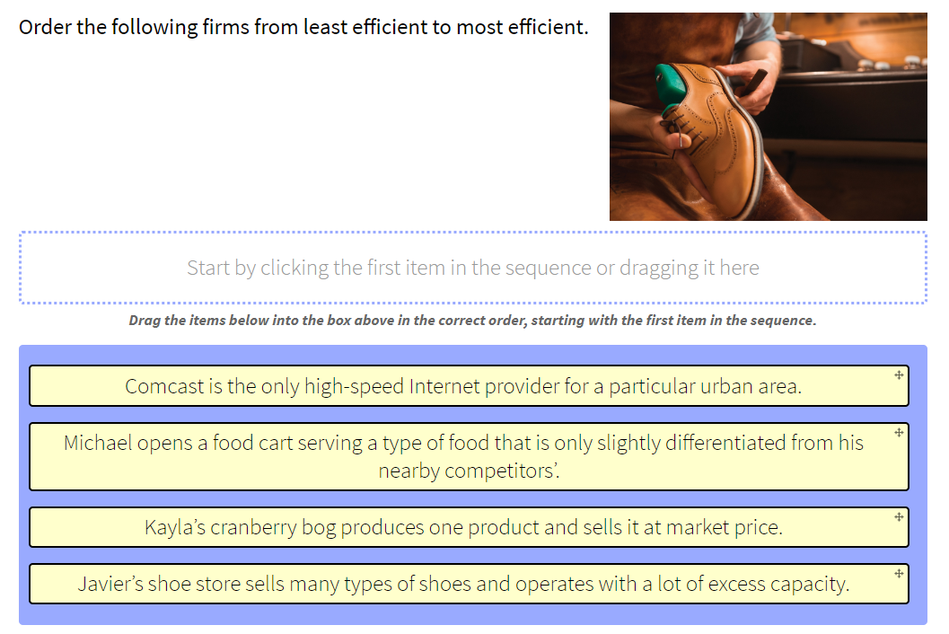 Solved Order the following firms from least efficient to | Chegg.com