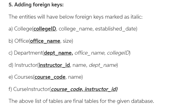 Solved Construct a relational database (relational schema | Chegg.com