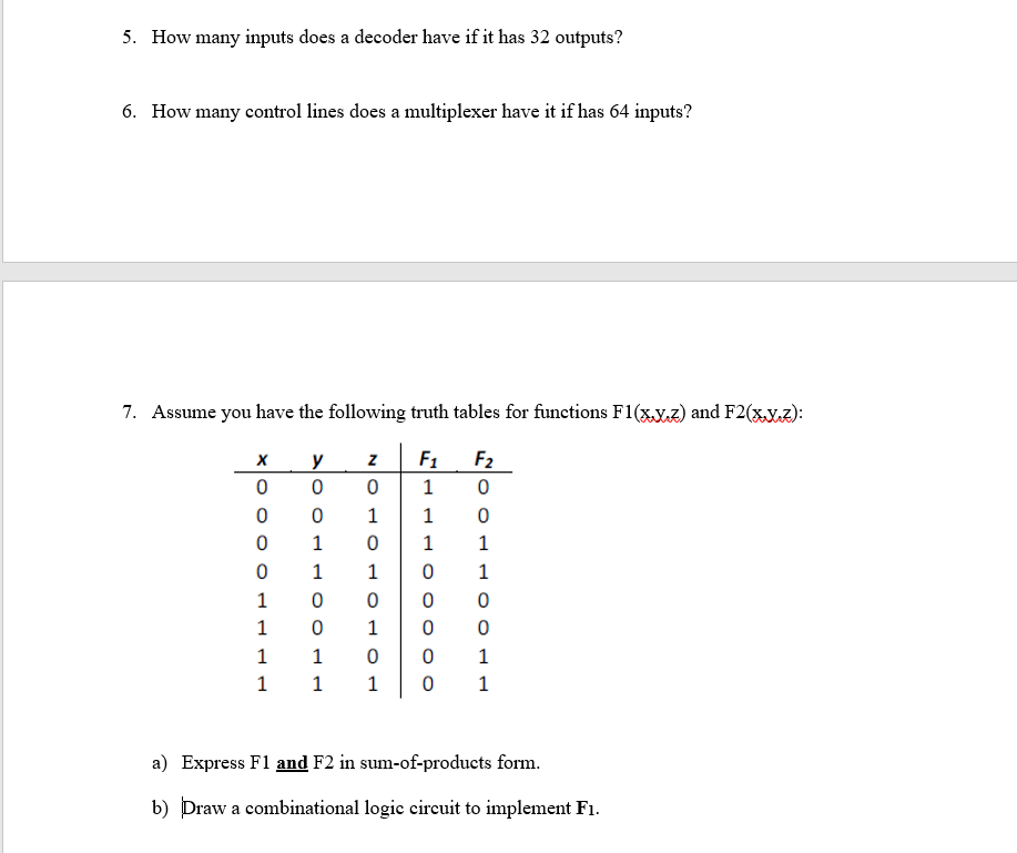 Solved 5. How many inputs does a decoder have if it has 32 | Chegg.com