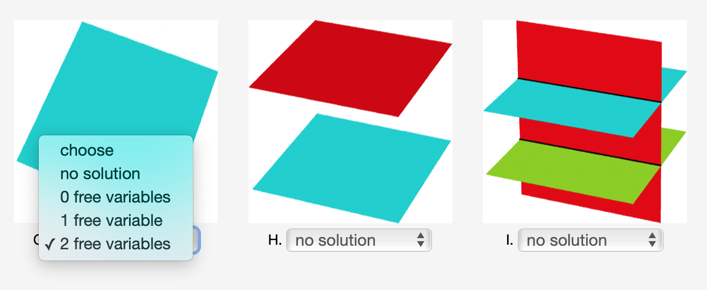 Solved Each graph below is the graph of a system of three | Chegg.com