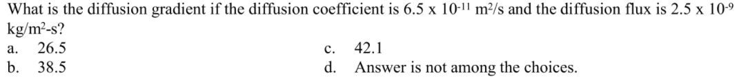 Solved What is the diffusion gradient if the diffusion | Chegg.com