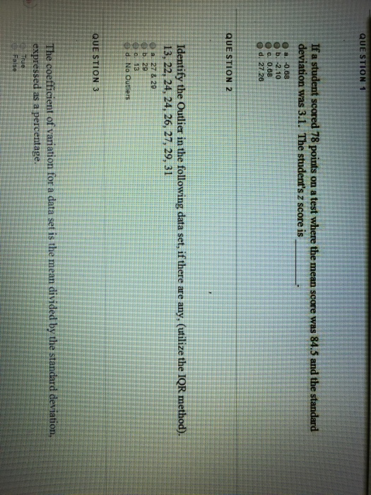 Solved If a student scored 78 points on a test where the | Chegg.com