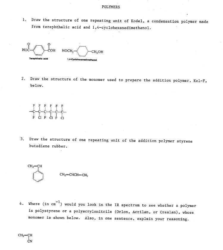 Solved Lab Assignment Polymers Read the instructions for the | Chegg.com