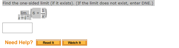 Solved Find the one-sided limit (if it exists). (If the | Chegg.com