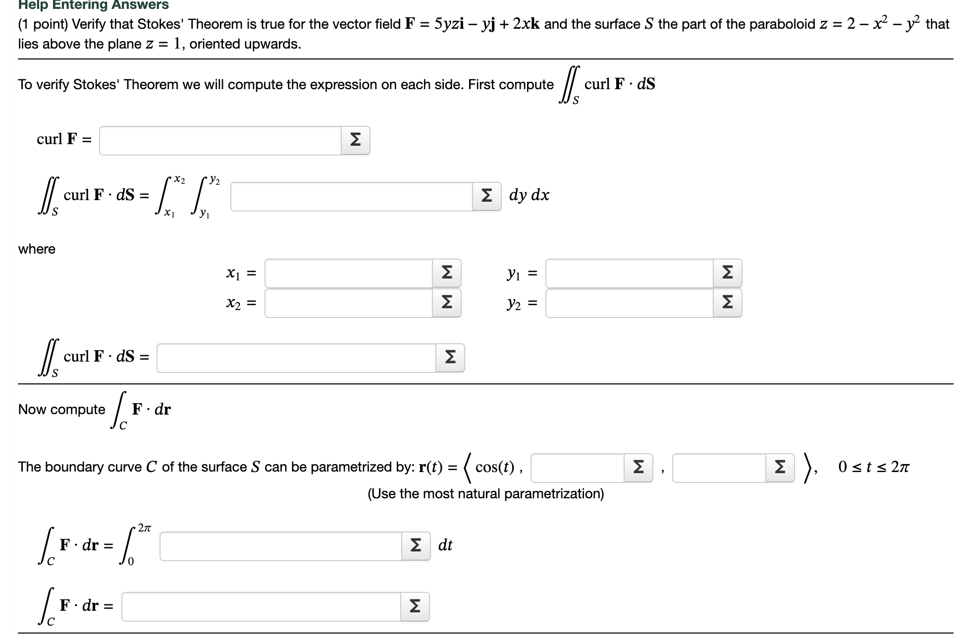 Solved Now compute ∫C﻿F*drThe boundary curve C ﻿of the | Chegg.com