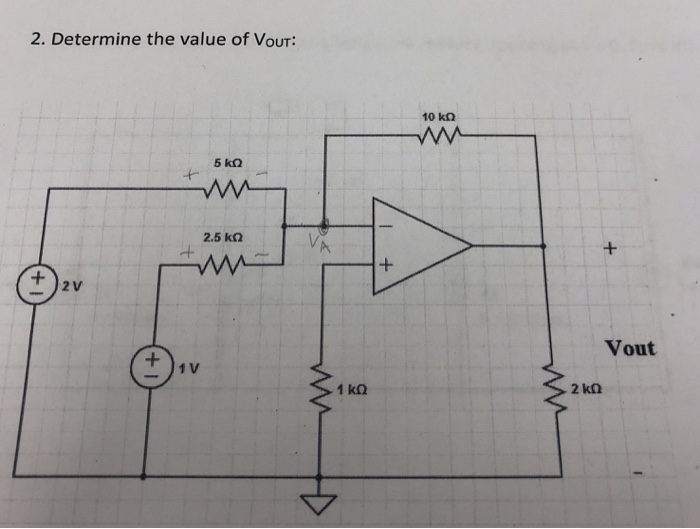 Solved 2. Determine the value of VouT: 2.5 kΩ 12V Vout | Chegg.com