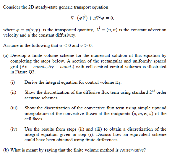 Solved Consider the 2D steady-state generic transport | Chegg.com