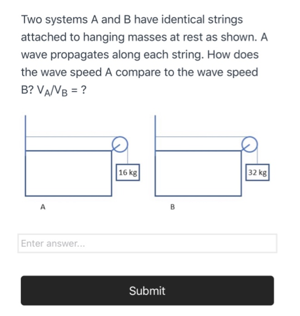 Solved Two systems A and B have identical strings attached | Chegg.com