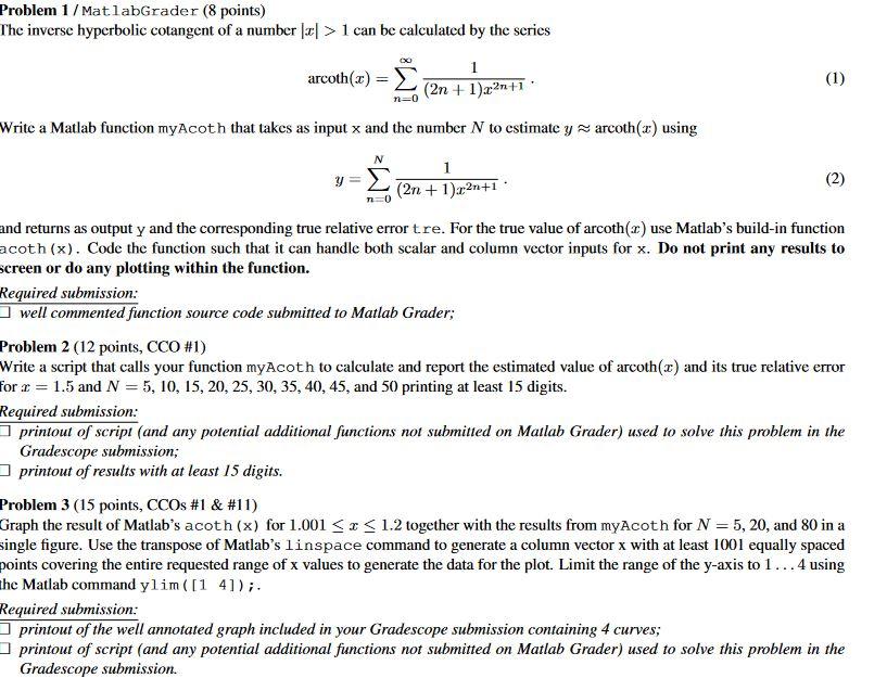 Solved Problem 1 / Mat 1 abGrader ( 8 points) The inverse | Chegg.com