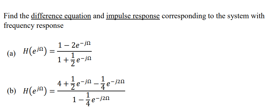 Solved Find the difference equation and impulse response | Chegg.com