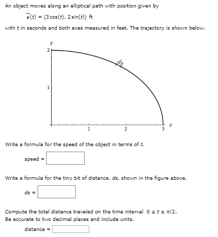 Solved An object moves along an elliptical path with | Chegg.com