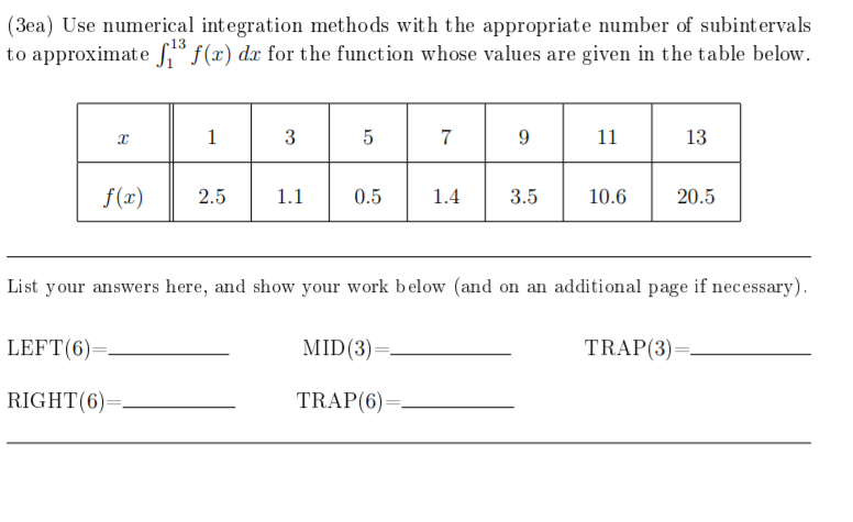 Solved (3ea) Use numerical integration methods with the | Chegg.com