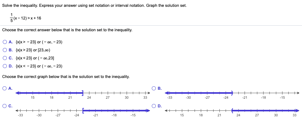 Solved Solve the inequality. Express your answer using set | Chegg.com