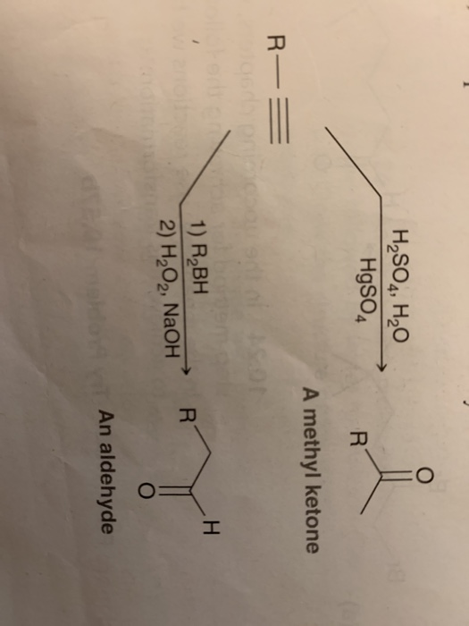 Solved H2SO4, H20 HgSO4 A methyl ketone 1) R2BH 2) H2O2, | Chegg.com