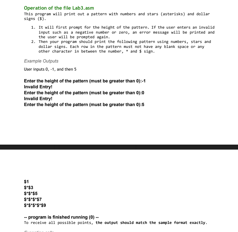 Solved Operation Of The File Lab3 Asm This Program Will
