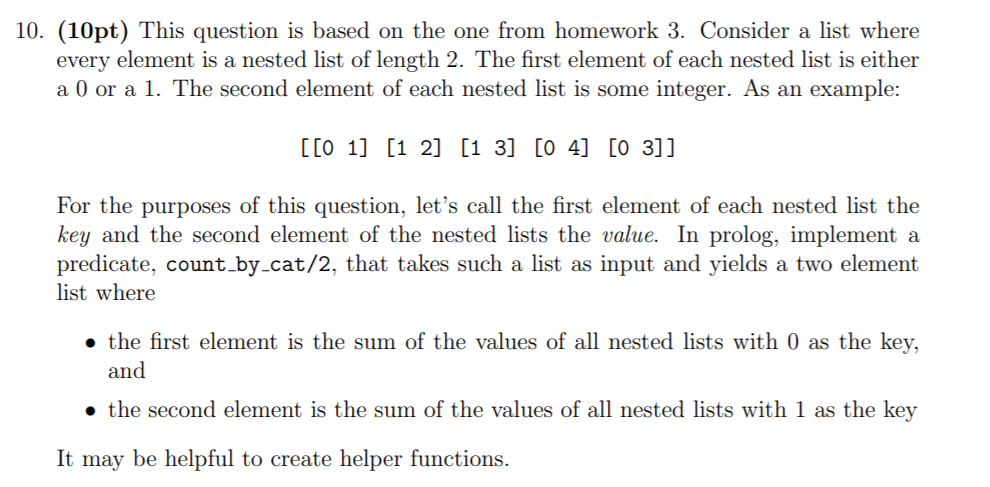 Solved 10. (10pt) This question is based on the one from | Chegg.com