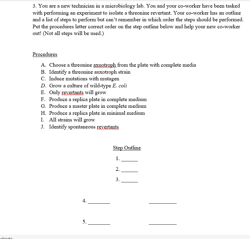 Solved stigato 3. You are a new technician in a microbiology | Chegg.com