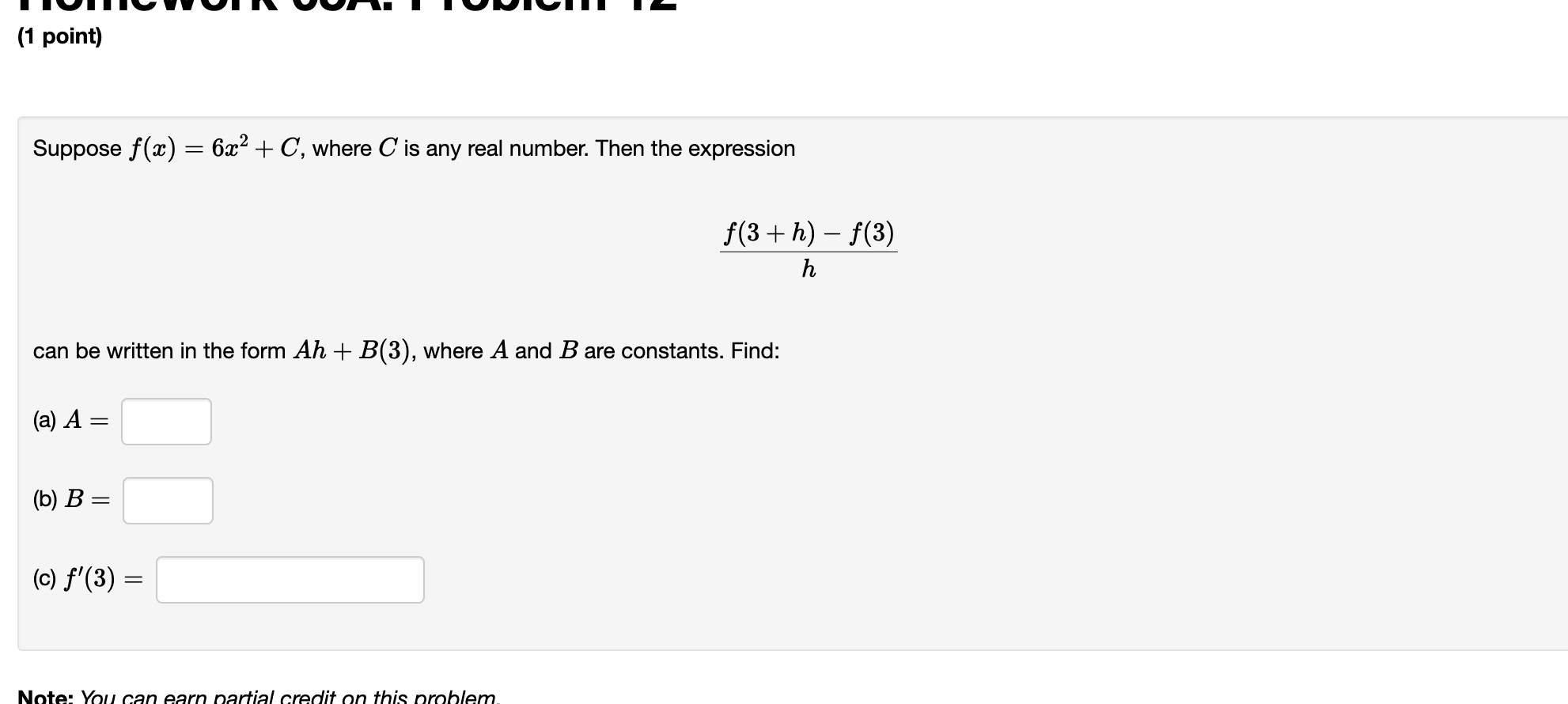 Solved Suppose f(x)=6x2+C, where C is any real number. Then | Chegg.com