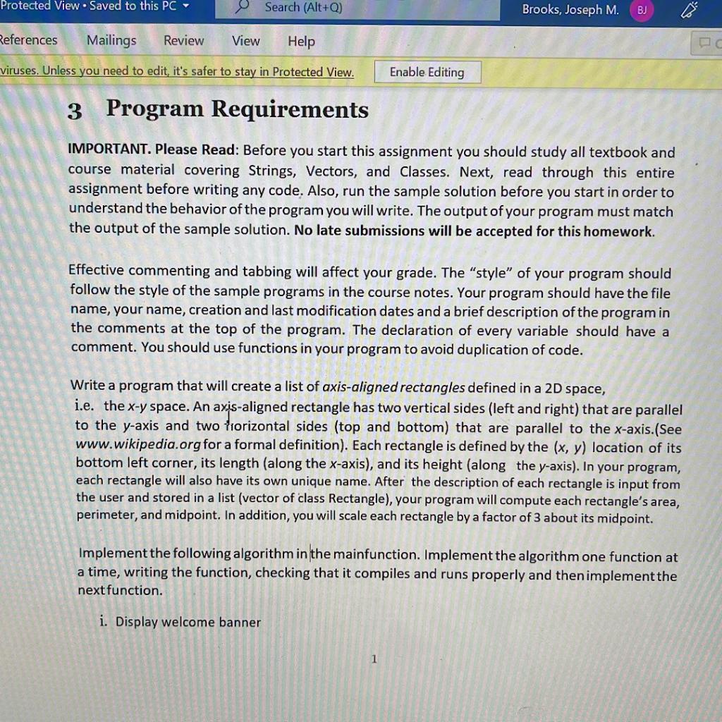 Solved Protected ViewSaved to this PC Search (Alt+Q) Brooks, | Chegg.com